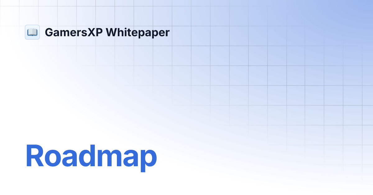 Roadmap | GamersXP Whitepaper